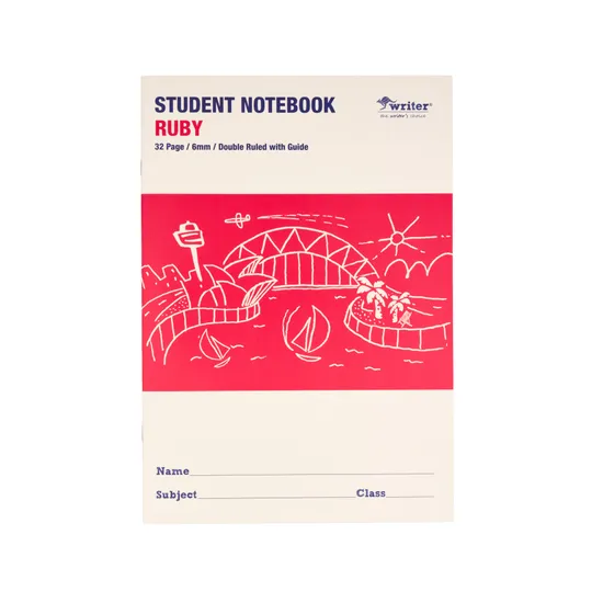 Writer Student Notebook Ruby 250x175 mm 6 mm 32p