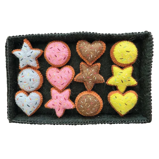 Felt Biscuits in a Tray 13 Pieces