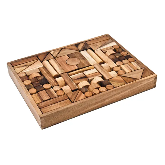 Small Wooden Unit Blocks - 117 pieces