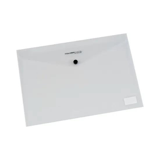 Teachables A3 Button Document Wallets Clear - Pack of 5