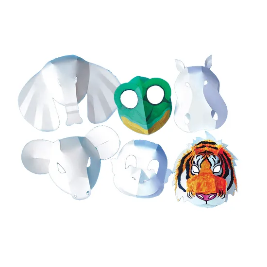 Wild Animal 3D Cardboard Masks - Pack of 30