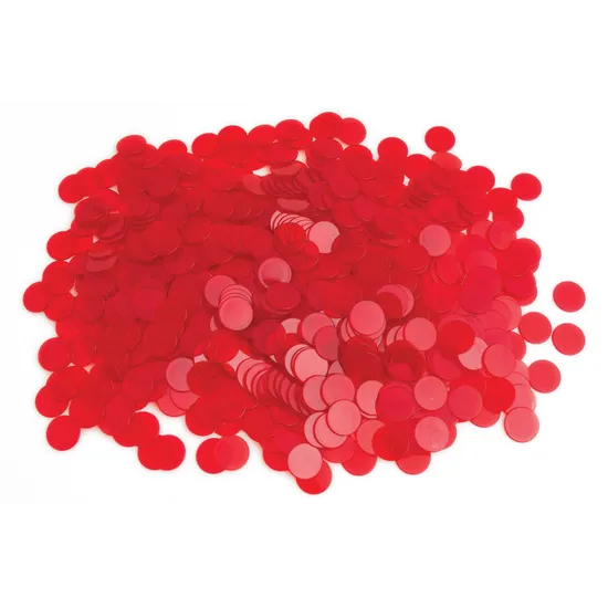 Teachables Translucent Round Counters – 2.5cm Red, 1000 Pieces