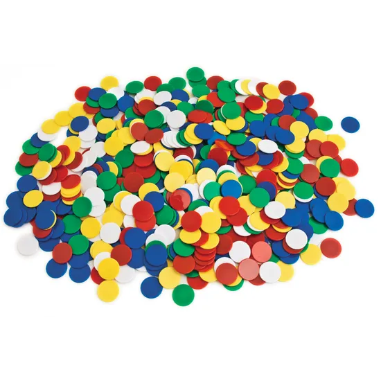 Teachables Solid Round Counters – 2.5cm, 5 Colours, 1000 Pieces