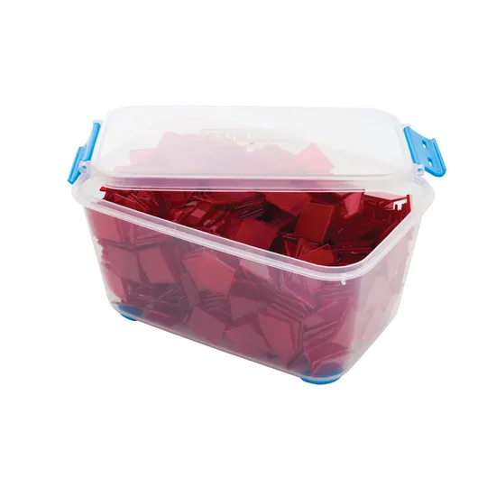 Teachables Translucent Square Counters – 2.5cm Red, 1000 Pieces