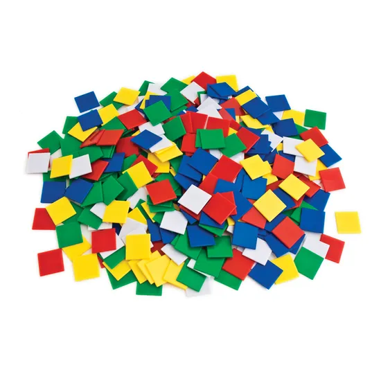 Teachables Solid Square Counters – 2.5cm, 5 Colours, 1000 Pieces