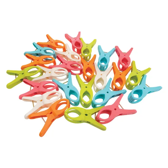 Jumbo Plastic Coloured Pegs - Pack of 24