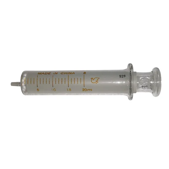 Glass Gas Syringe 20 cc - Corrosion Resistant
