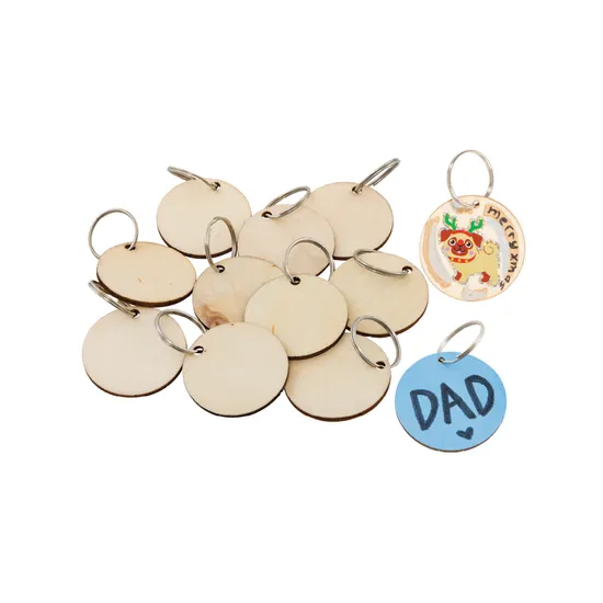 Wooden Round Key Tags - Pack of 10