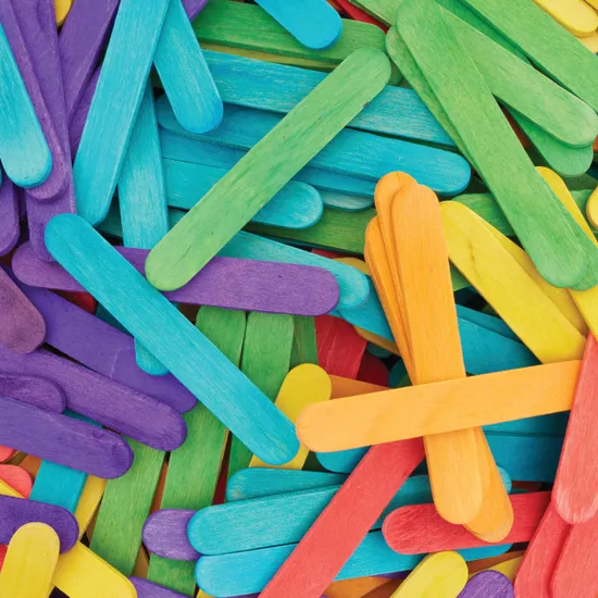 Coloured Paddle Pop Sticks 6.6 cm - Pack of 1000