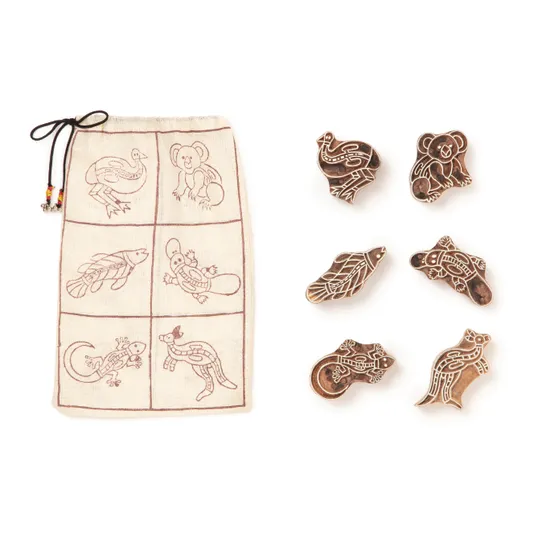 Luke Mallie Indigenous Block Print Stamps - Set of 6 - MTA Catalogue