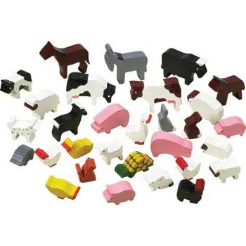 Farm Animals Block Play Set - 30 Pieces Wooden Pieces
