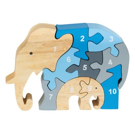 Number Elephant Family Puzzle