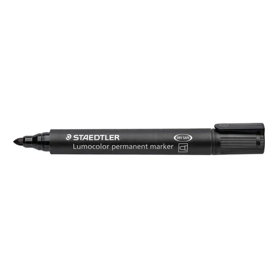 Staedtler Lumocolor Permanent Bullet Markers Black – Pack of 10