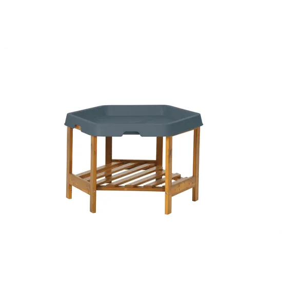 MTA Spaces Hex Tray & Wooden Stand - Charcoal