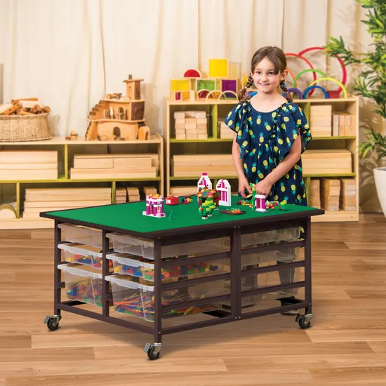 Ergerite Brick Construction Table with Trays