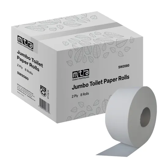 MTA Jumbo Toilet Paper Rolls – 2Ply, Pack of 8