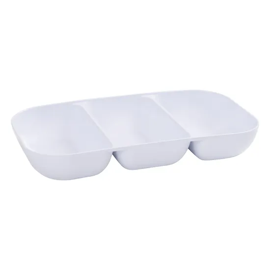 White Melamine 3 Section Platter