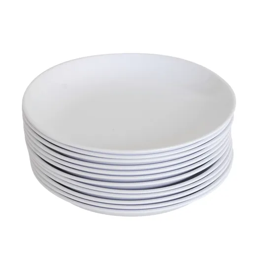 MTA Essentials Melamine Plates White – 25 cm, Pack of 12