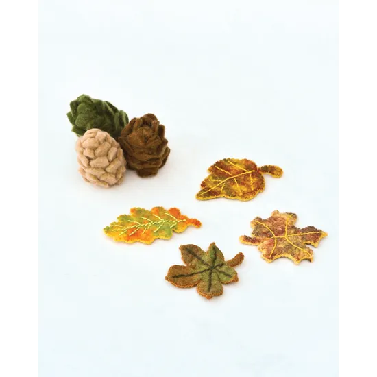 Felt Autumn Leaves & Pinecones