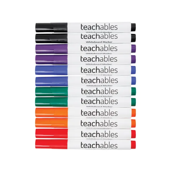 Teachables Whiteboard Markers Chisel Tip Assorted – Pack of 12