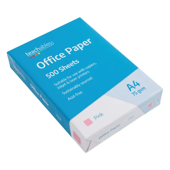 Teachables Office Copy Paper A4 Pink - Pack of 500