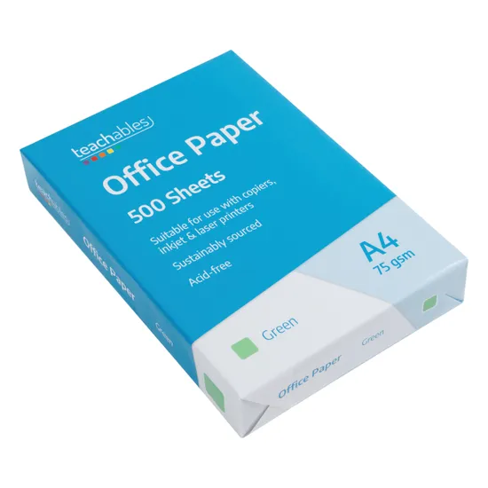 Teachables Office Copy Paper A4 Green - Pack of 500