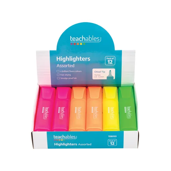 Teachables Highlighters Assorted – Pack of 12