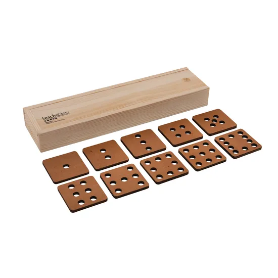 Teachables Tactile Dots Tiles – Wooden, Set of 10