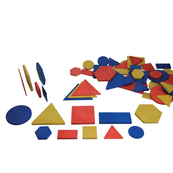 Teachables Eco-Wood Attribute Blocks – Wooden, Set of 60