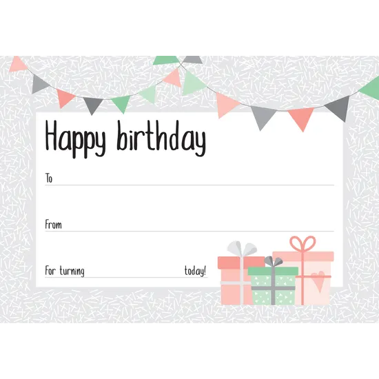 Teachables Happy Birthday Certificates Luxe – Pack of 20