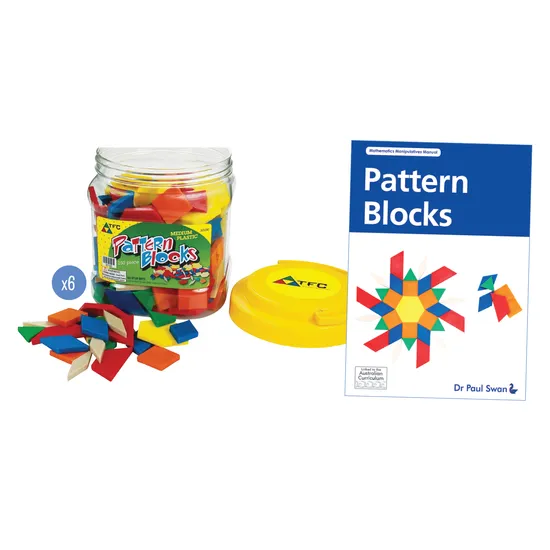 Teachables Pattern Blocks Class Pack – Solid Plastic