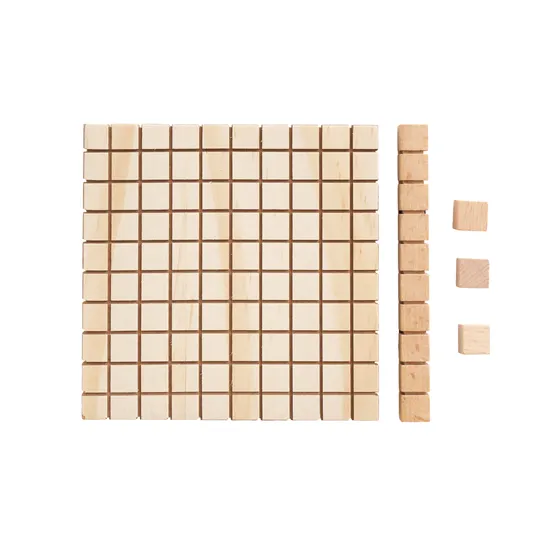 Teachables Magnetic MAB Base Ten Set – 3D Wooden Blocks, Set of 55