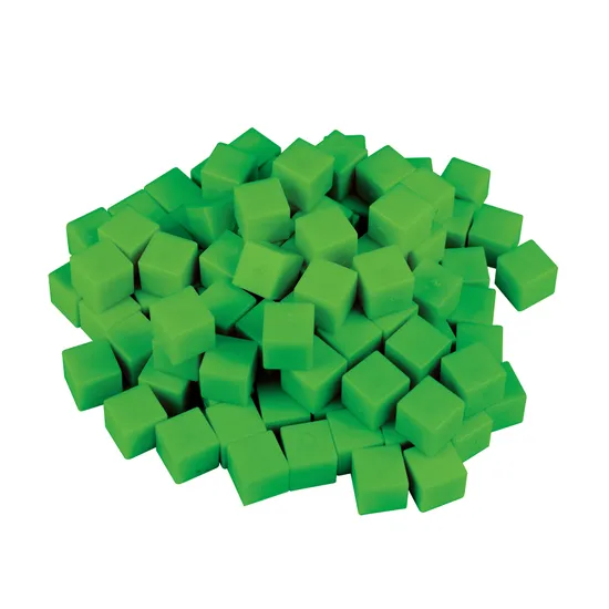 Teachables Base Ten MAB Units – Plastic, Green, Set of 100
