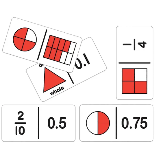 Teachables Dominoes – Fractions, Equivalents & Decimals A, Set of 28