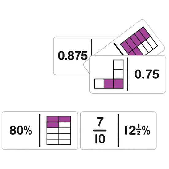Teachables Dominoes – Equivalent Mixed Numbers, Set of 28