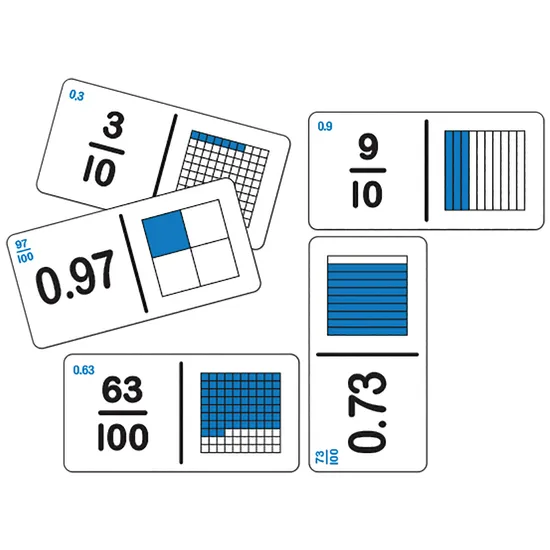 Teachables Dominoes – Fractions, Equivalents & Decimals B, Set of 28