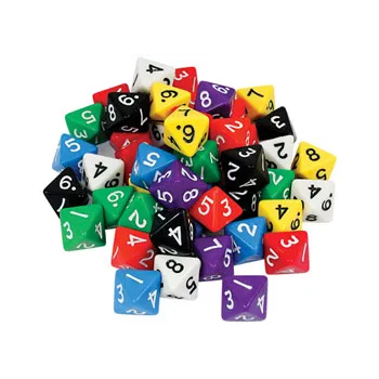 Dice: 8 Face Solid 50p