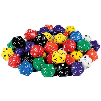 Teachables Dice – 20-Face Solid, Set of 50