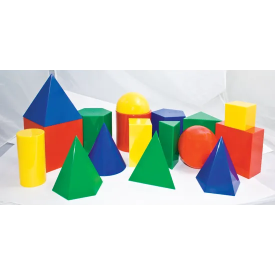Teachables Geometric Solids – Opaque Shapes, 10 cm, Set of 17