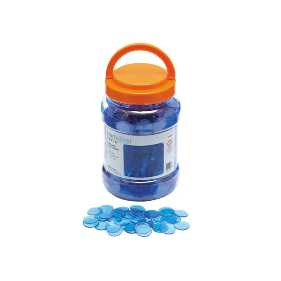 Teachables Counters – Transparent Blue, 22 mm, Pack of 1,000