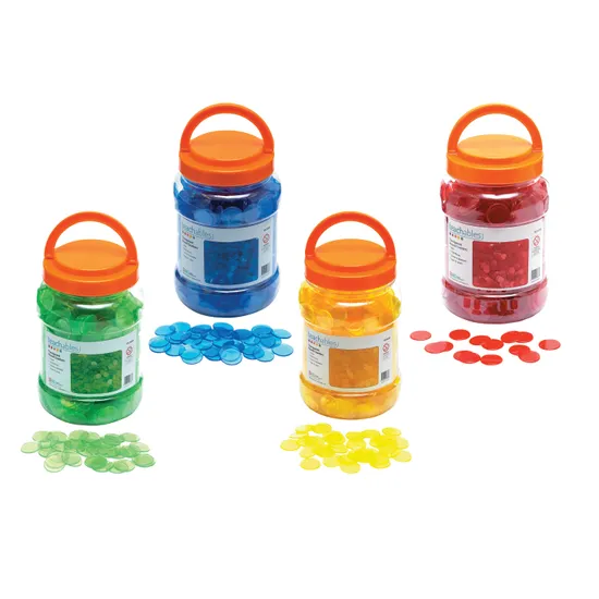 Teachables Counters – Transparent 22 mm, Multi-Coloured Pack