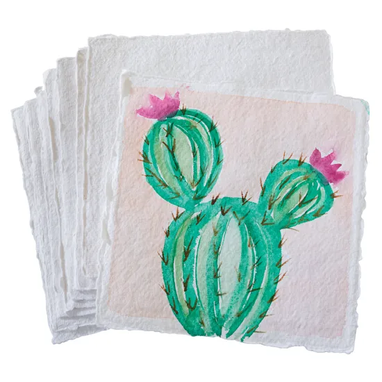 Handmade Watercolour Paper Squares - Pack of 10