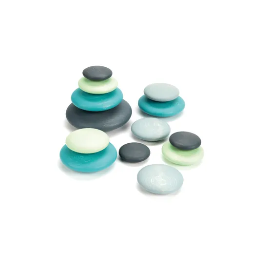 Pastel Wooden Stacking Pebbles - 18 Pieces