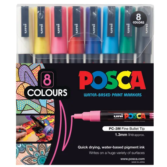 POSCA Fine Bullet Tip Marker - Pack of 8