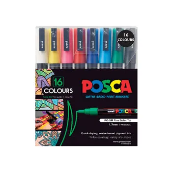 POSCA Fine Bullet Tip Marker - Pack of 16