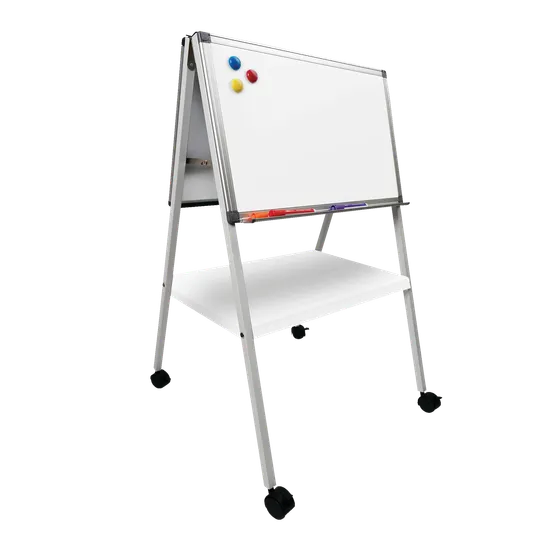 Visionchart Beta Porcelain Mobile Easel Whiteboard – 100 x 60 cm