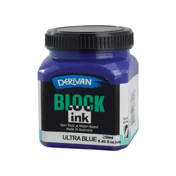 Derivan Block Printing Ink 250 ml - Ultra Blue